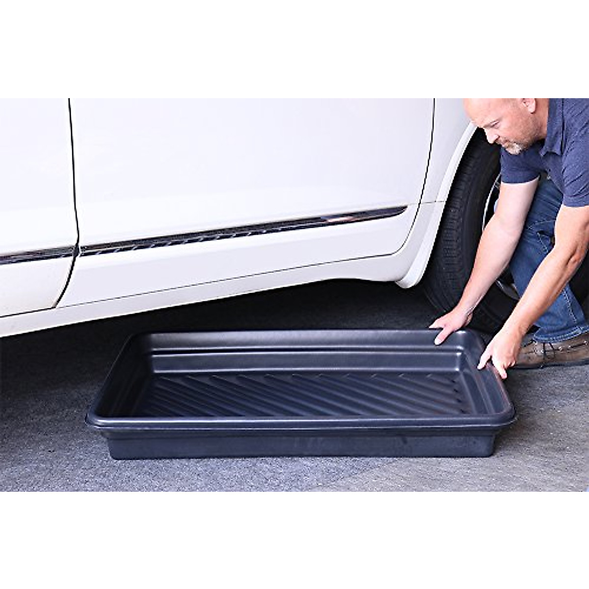 PIG Home Solutions Oil Drain Drip Pan for Garage - 40.25" x 28.25" x 5" Oil Drip Pan - PM50096
