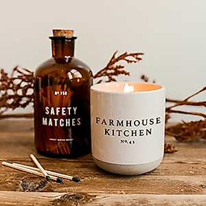 Sweet Water Decor Farmhouse Soy Candle | Apple, Cinnamon, Orange, Bourbon, and Nutmeg Scented Candles for Home | 12oz Cream Stoneware Jar, 60+ Hour Burn Time, Made in the USA