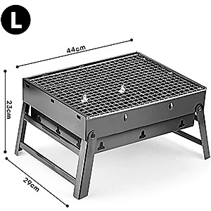 Portable Folding Charcoal Barbecue Grill Outdoor BBQ Utensil Stainless Steel BBQ for Garden Picnic Terrace Camping Travel,S