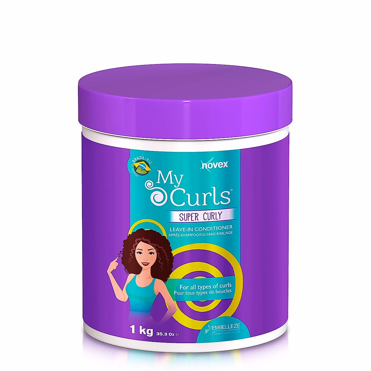 NOVEX My Curls Super Curly Deep LEAVE IN Conditioner - 35 oz. - Defines Curls - Controls Volume - Reduces Frizz - Adds Softness - For All Curly Hair Types
