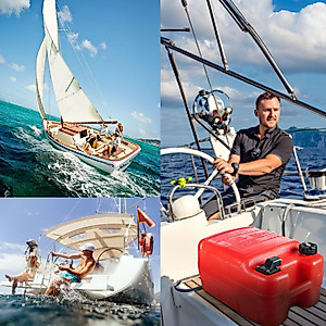 PumuHo Portable Outboard Boat Fuel Tank 6 Gallon/24L for Yamaha Mercury Marine Boat Engine Include 3/8" Gas Hose Pump