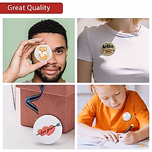 Onemorello 800 PCS Button Maker Supplies, 2.28 inch / 58mm Button Parts Button Supplies, Approx. 2.25 in Blank Button Badge Parts with Paper for Button Maker Machine Pin Maker Machine Button Press