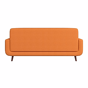 Lexicon Fitch 79" Mid-Century Polyester Fabric Sofa with Tufted Detail in Orange