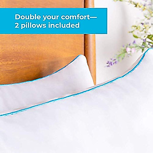 LINENSPA Two Pack Shredded Gel Memory Foam Pillow – Cooling Bed Pillow – Side, Stomach, and Back Sleepers – Pack of 2 – Standard