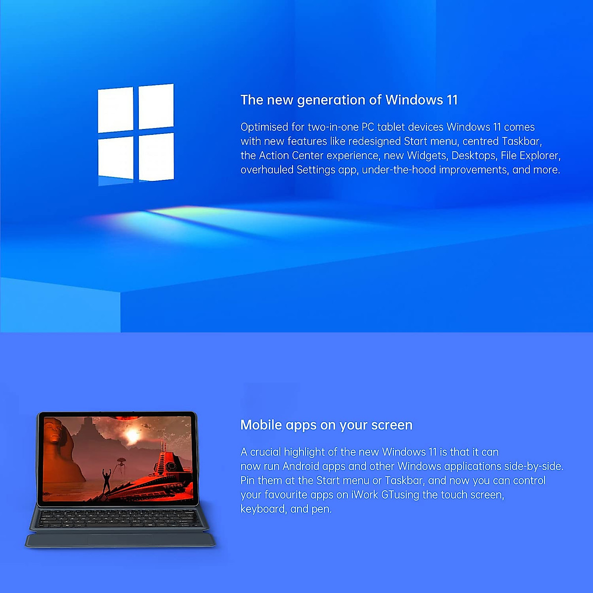 ALLDOCUBE iWORK GT Windows Tablet, Tablet Windows 11, Intel Core i3-1115G4, 8GB LPDDR4x, 256GB PCIE SSD, 11" Touchscreen Tablet PC, FHD IPS 2000×1200, WiFi 6, BT 5.1, HDMI (Windows 11 Tablet)