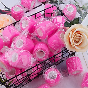 BQTQ 30 Rolls Self Adhesive Bandage Wrap Pink Adhesive Wrap 2 inch Self Adherent Wrap Stretch Bandages Self Stick Bandage Wrap Tape for Wrist Ankle Swelling Sprains (Neon Pink)