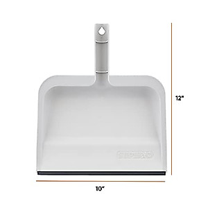 Superio Angle Broom and Clip-On Dustpan Set, Slim Hand Broom Telescopic Handle 53 Inches Tall, Clip On Dust Pan with Low Edge Rubber Lip
