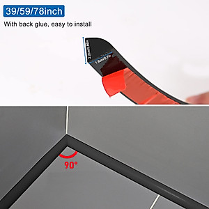 Shower water guard, Self adhesive shower water dam right angle water stopper shower Collapsible, Corner Water Strip Dam for Countertop to keep water Inside 0.71''Hx 0.86''W (39inch, black)