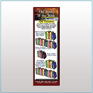 Books of The Bible Bookmarks - Devotional Companion, Church and Discipleship Teaching Aid, Gifts for Children, Seekers and Christians, Pack of 25, 2.75" x 8.25", by eThought (BB-A007-25-2.75x8.25)