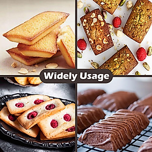 Webake Financier Cake Pan, 8 Cavity Silicone Financier Mold Non Stick Muffin Pan for Biscuits Cookies Bakeware for Oven Baking (2 PCS)