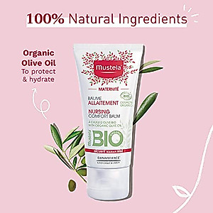 Mustela Maternity Organic Nursing Comfort Balm - Nipple Cream for Breastfeeding with Olive Oil - Clinically Proven & Safe for Pregnancy Skincare - Fragrance Free & Vegan - 1.01 fl. oz.