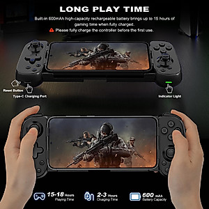 arVin Mobile Gaming Controller for iPhone 16/15/14/iPad/Android Phone/Tablet/Switch, PS Remote Player Gamepad for PS5/PS4/Xbox/PC, Wireless Joystick Play Cloud Gaming, Arcade Mfi Games, CODM, Roblox