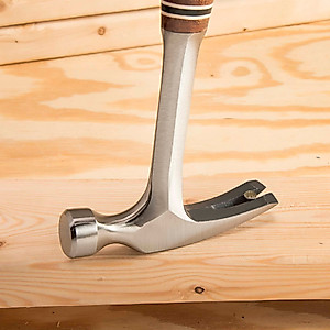 ESTWING Hammer - 16 oz Straight Rip Claw with Smooth Face & Genuine Leather Grip - E16S