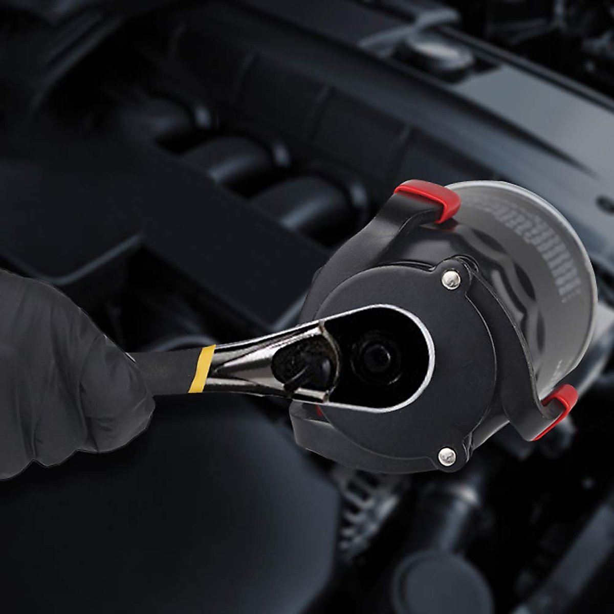 JDMON Universal Adjustable 3 Jaw Oil Filter Wrench Remover Tool for Removing Oil filters Range 2.4 inch from 3.8 inch in Diameter Include 1/2”-3/8” and 1/4”-3/8” Drive Adapter