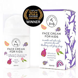 Gentle Face Cream Moisturizer for Kids and Preteens – Nourishing and Calming for All Skin Types – Natural Ingredients: Hyaluronic Acid and Vitamin E - Made in UK 50ml