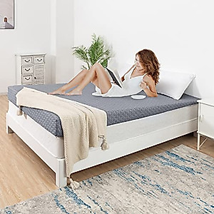 MeMoreCool 3 in 1 Bed Wedge Mattress Topper or Under Bed, 7 Inch Incline Mattress Elevator Base with Washable Knitted Cover, Ideal Wedge Mattress for Acid Reflux/Back Pain/Snoring, Grey, Queen