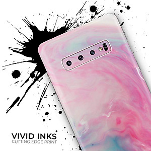 DesignSkinz Marbleized Pink and Blue Paradise V712 Protective Vinyl Decal Wrap Skin Cover Compatible with The Samsung Galaxy S20 (Screen Trim & Back Glass Skin)