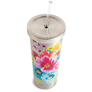 Aeiniwer CoreHome Pioneer Woman Large Floral Print 24oz Double Wall Vacuum Insulated Stainless Steel Tumbler
