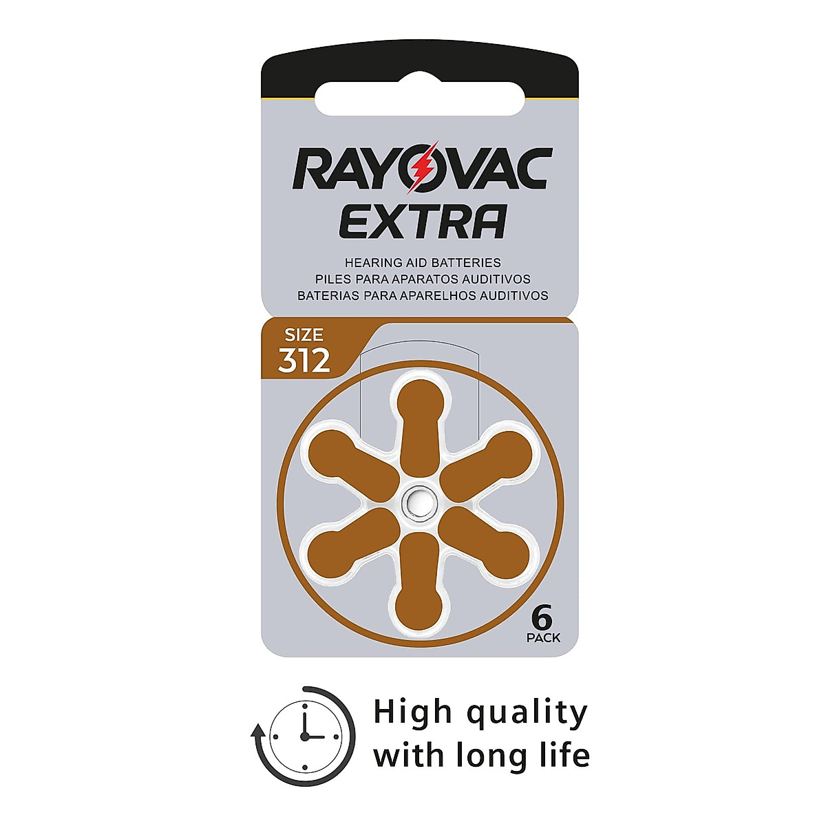 Rayovac Extra Advanced, size 312 Hearing Aid Battery (pack 60 pcs)