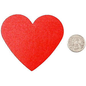 Playfully Ever After 1 to 6 inch Multi-Size Pack Stiff Felt Hearts 18pc (Red)