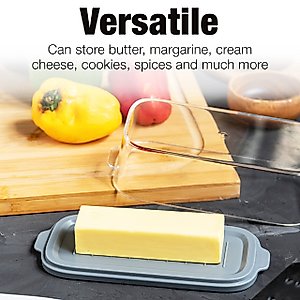 Eparé Large Butter Dish With Lid For Countertop - BPA-Free Butter Keeper - Counter Dishes For Soft Butter Storage - Covered Butter Dish With Lid - Tray Container For Soft Butter
