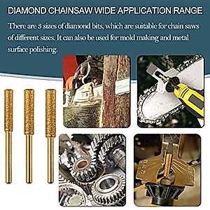 CYCHIRV 18PCS Diamond Chainsaw Sharpener Bits, Diamond Stone Chain Saw Chainsaw Sharpener for Polishing Chain Grinding Tool (5/32'', 3/16'', 7/32'')