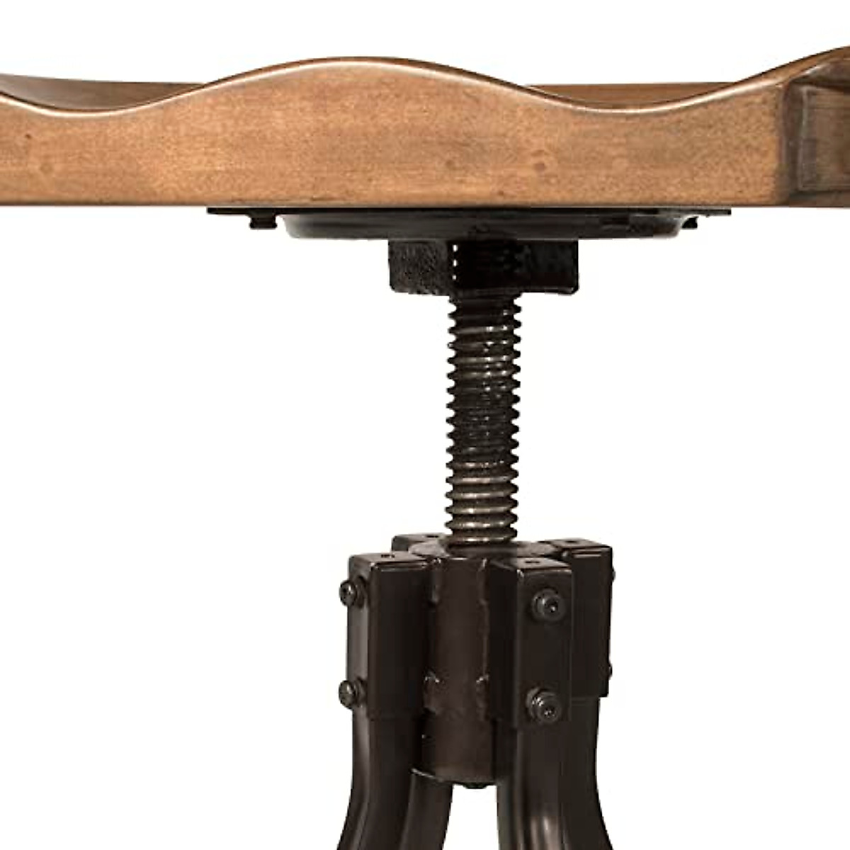 Hillsdale Worland Swivel Backless Stool, Adjustable Stool (One Stool), Brown