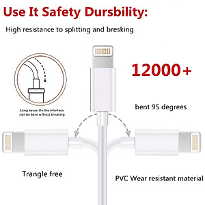 Sharllen 5 Pack iPhone Lightning Charging Cables (3FT/6FT/10FT), Fast Charging & Sync, Compatible with iPhone 14/13/12/11/XS/Max/XR/X/8/7/6/5 & More (White)