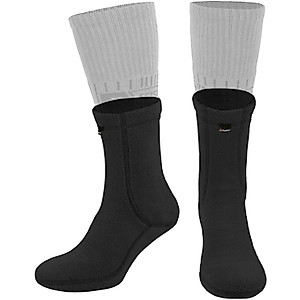 281Z Hiking Warm 6 inch Liners Boot Socks - Military Tactical Outdoor Sport - Polartec Fleece Winter Socks (Large, Black)