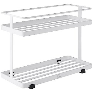 YAMAZAKI Home Countertop Spice Caddy-Storage and Organizer Rack | Steel, One Size, White