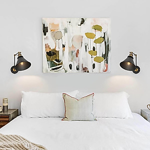 Black Wall Sconces Lighting, Modern Industrial Plug in or Hardwired Adjustable Swing Arm Wall Lamp with Antique Brass Finish for Bedroom, Living Room and Kitchen