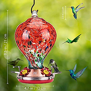 HLHyperLink Hummingbird Feeders for Outdoors - Hummingbird Feeder with Ant Moat and Bee Baffles for Outdoor Garden Patio Porch Backyard Decor