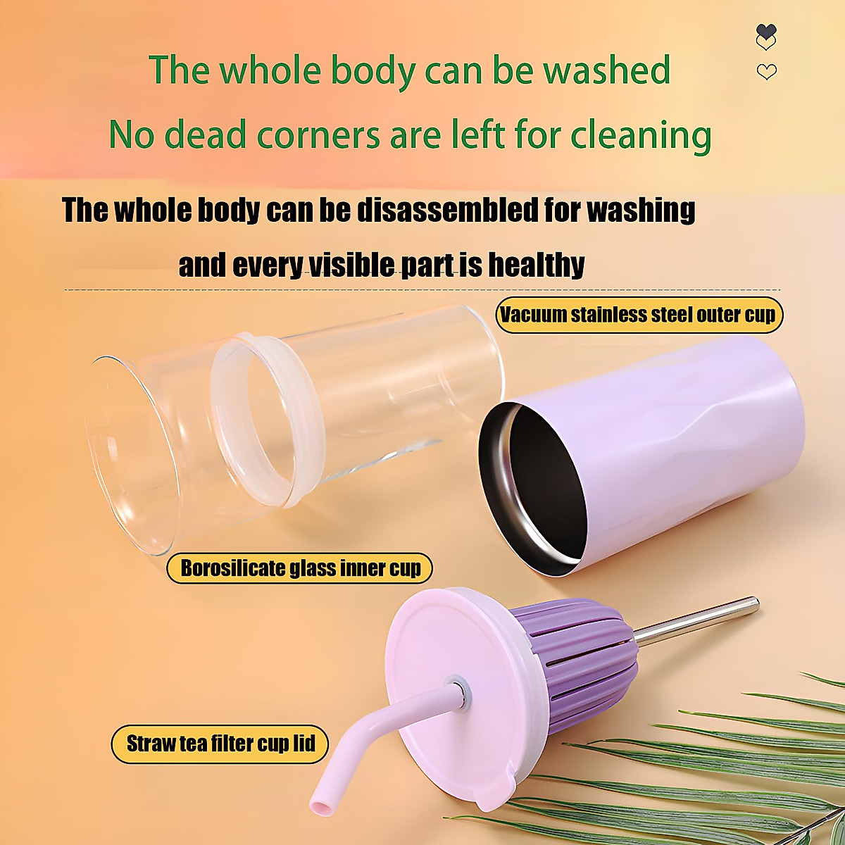 YULUDZSW Stainless Steel Vacuum Insulated Tumbler, With Lid And Straw, 20 Oz Perfect Size Iced Coffee Smoothie Cup, 3 In 1 Water Cup, For Home, Office Or Car, Hot And Cold Drinks Thermal