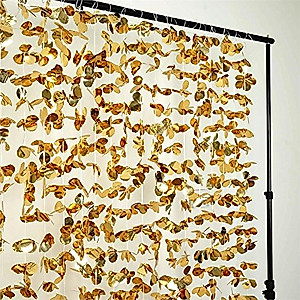 Efavormart 6 ft x 6 ft Flower Garland Backdrop Curtain for Wedding Birthday Party Banquet Event Decoration - Gold