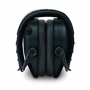 Walker's Razor Slim Electronic Muff (Black, 2-Pack) Bundle Tactical/Hunting Walkie Talkie (2-Pack), Sport Shooting Glasses (2-Pack), and Microfiber Cleaning Cloth (2-Pack) (8 Items)