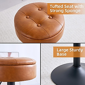 RUCUKEN Storage Bar Stools Adjustable Bar Stool Chair Swivel Bar Stools Modern Bar Stools Round Bar Stools