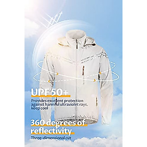 CREATMO US Men's Windproof Uv Protection Cycling Jacket Long Sleeve Wind Coat Hiking Fishing Bike Windbreaker Packable Rain Jacket Grey M
