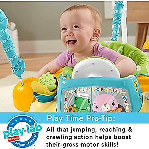 Fisher-Price Baby To Toddler Learning Toy 2-In-1 Servin’ Up Fun Jumperoo Activity Center With Music Lights And Shape Sorting Puzzle Play