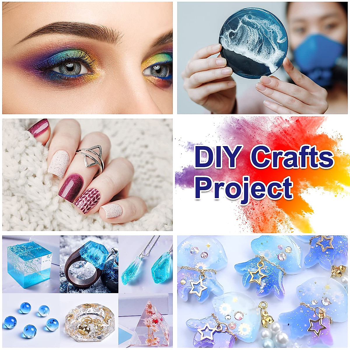 CHANGTIKEJI Mica Powder，63 Color-10g/Bottle of Natural Pigment Powder for Epoxy Resin，Lip Gloss，Eye Shadow,Paint, Dye,Soap Making,Nail Polish,Candle Making,Bath Bombs