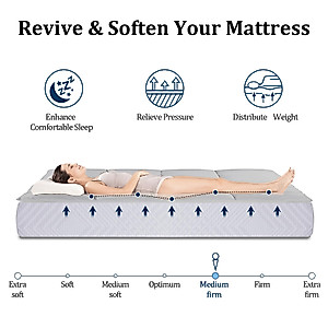 Yoyomax Calfornia King Size Mattress Toppers - Mattress Toppers for King Bed, Ultra-Soft, Cooling, and Breathable Pillow Top with Deep Pocket (8-21 Inches),White