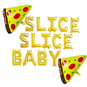 HEETON SLICE SLICE BABY Balloons Pizza Party Decorations Banner Balloons Large Pizza Balloon Slice Pizza Kids Party Balloons