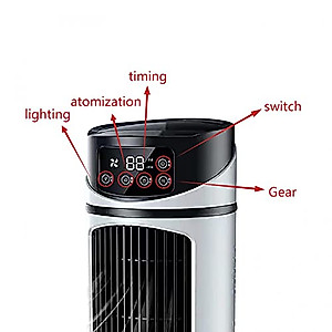 Portable Air Conditioner Fan Strong Air Flow Personal USB Air Cooler Fan RGB Colorful Light 5-Speed Multi-Function Timing Air Conditioning Fan Home Dormitory Office Desktop Humidification Electric Fan