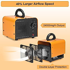 PNKKODW Ozone Generator 24000mg/h Ozone Machines for Home and Commercial Use Car Basement Offices Smoke and Pet Room