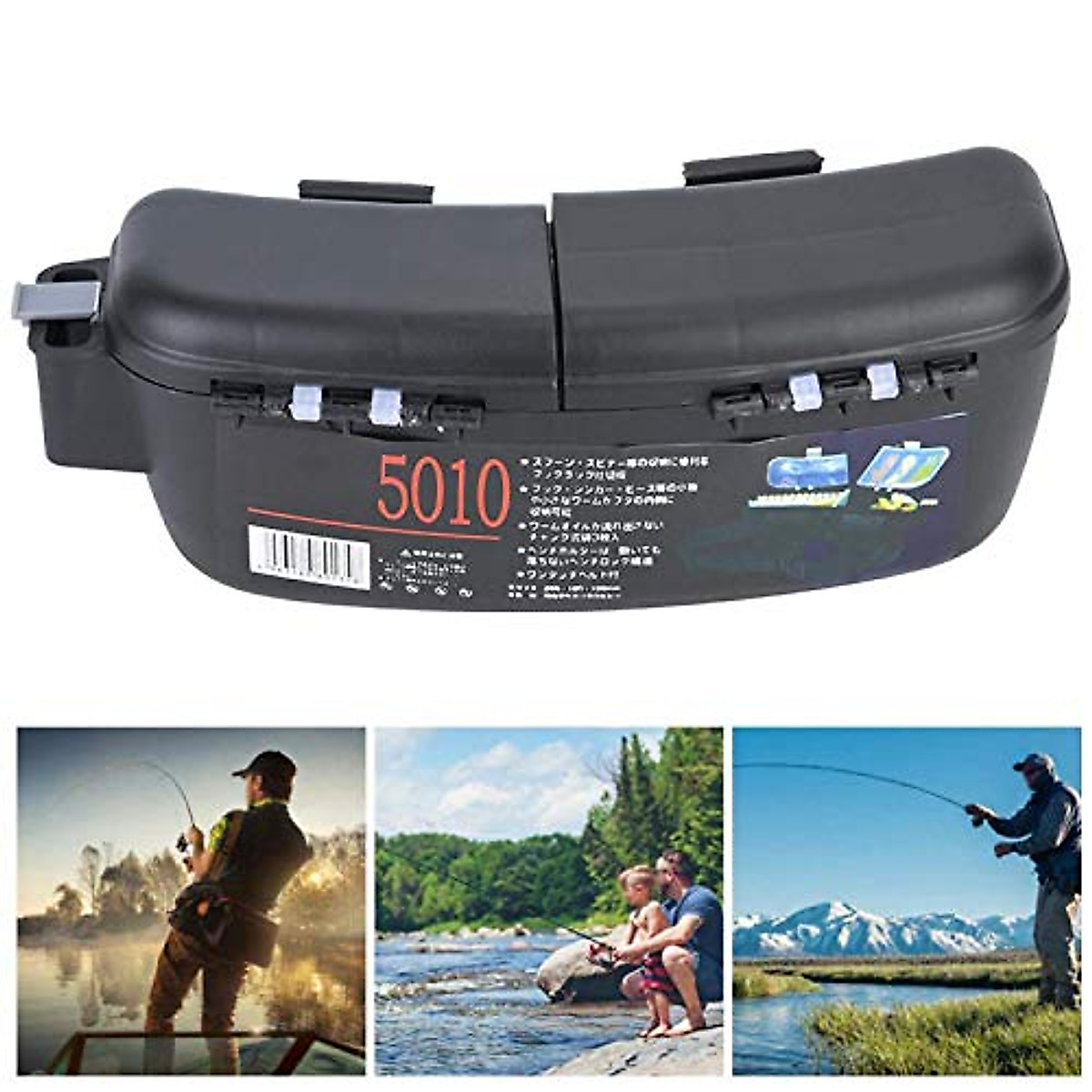 Niiyen Fishing Waist Bag, Portable Multi-Functional Fishing Tackle Organizer Box Waist Bag, for Lures Baits Hook, Fishing Bait Waist Fishing Bait Waist Box, Fishing Gear