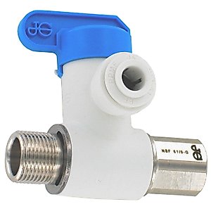 John Guest Speedfit 3/8 x 3/8 x 1/4 Inch Angle Stop Adapter Valve, Push to Connect Plastic Plumbing Fitting, ASVPP1LF