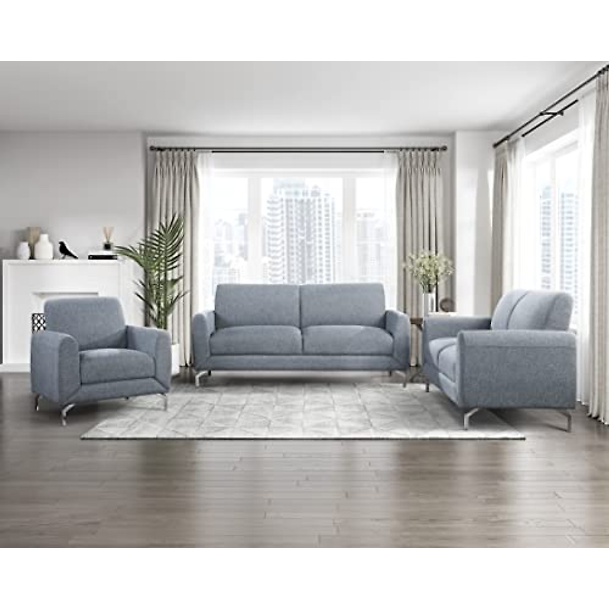 Lexicon Ives Living Room Loveseat, Blue