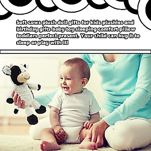 RELIGES 9" Cute Cow Stuffed Animals Soft Cuddly Cow Plush Stuffed Animal Birthday Gifts for Boys and Girls, Plush Animal Decorations (Cows - Standing-Red Coat)