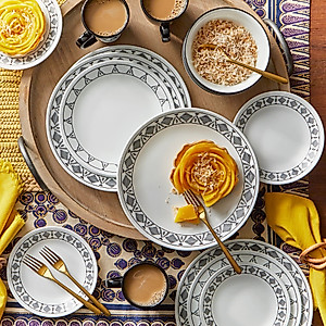 Corelle Cusco 16 piece Dinnerware Set Service for 4 black