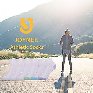 JOYNÉE Ankle Socks Women Low Cut Athletic Running with Cushion for Sports and Casual Use 6-Pairs Pack