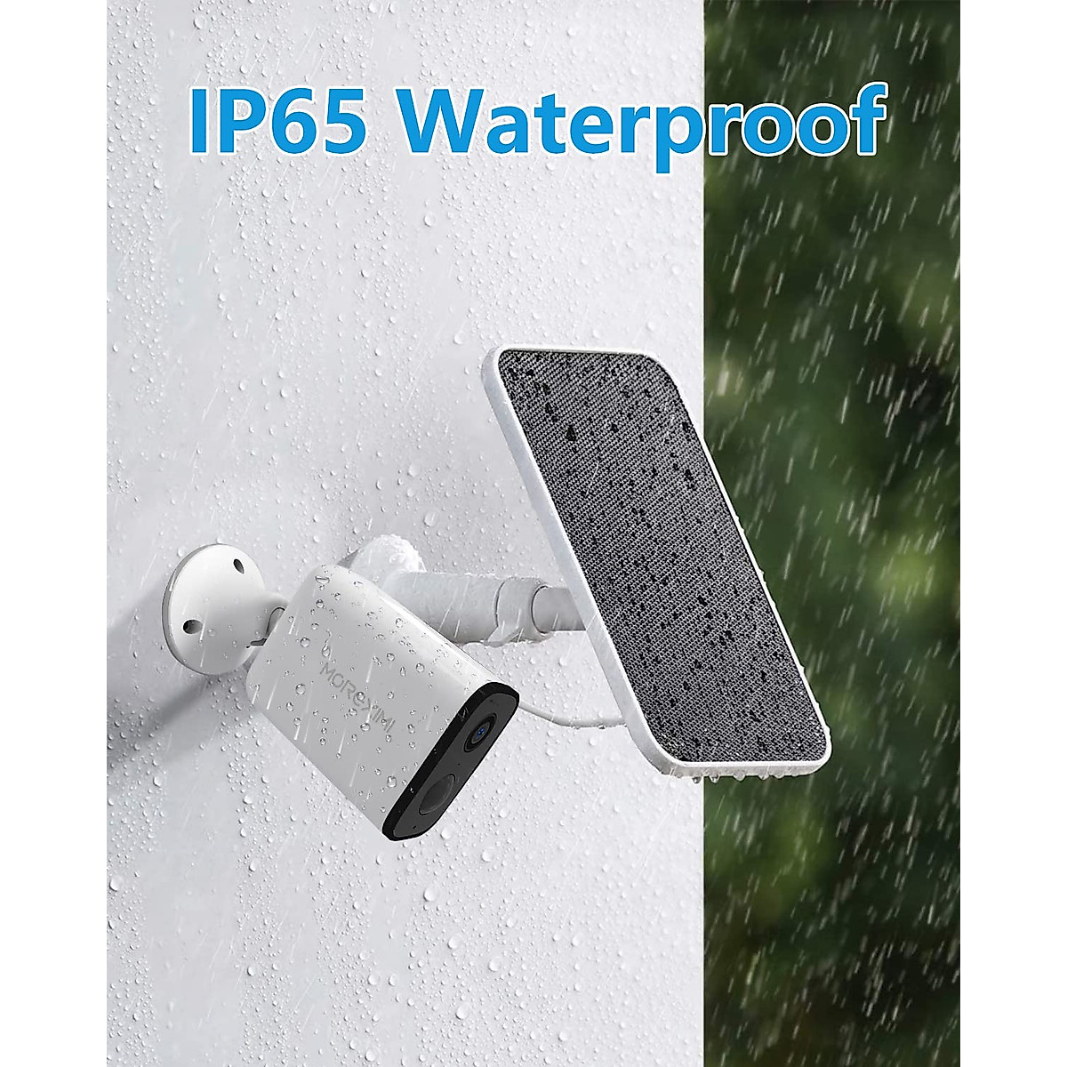 Solar Panel Compatible with Eufycam 2C/2C Pro/E40/E20/2/2 Pro/E, 5V 4W Solar Panels for Camera, Continuous Power Supply, Micro USB & Type-C Port 9.8ft Cable, IP65 Waterproof, Secure Wall Mount, 2 Pack